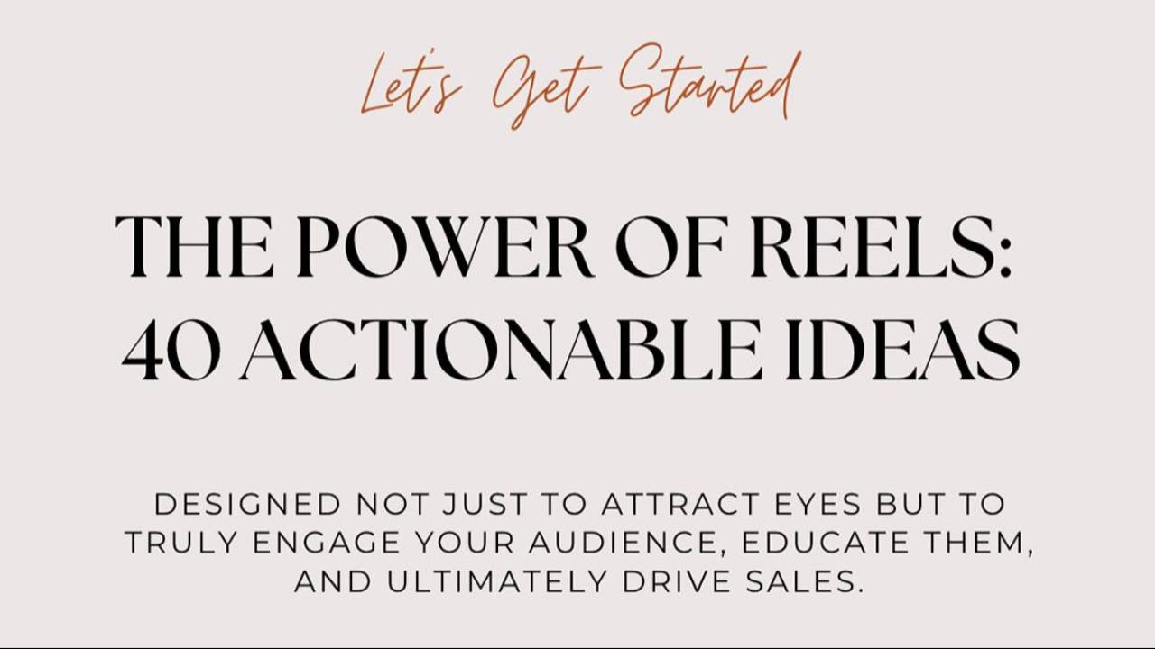 [FREE] 40 Actionable Reel Ideas for Photographers