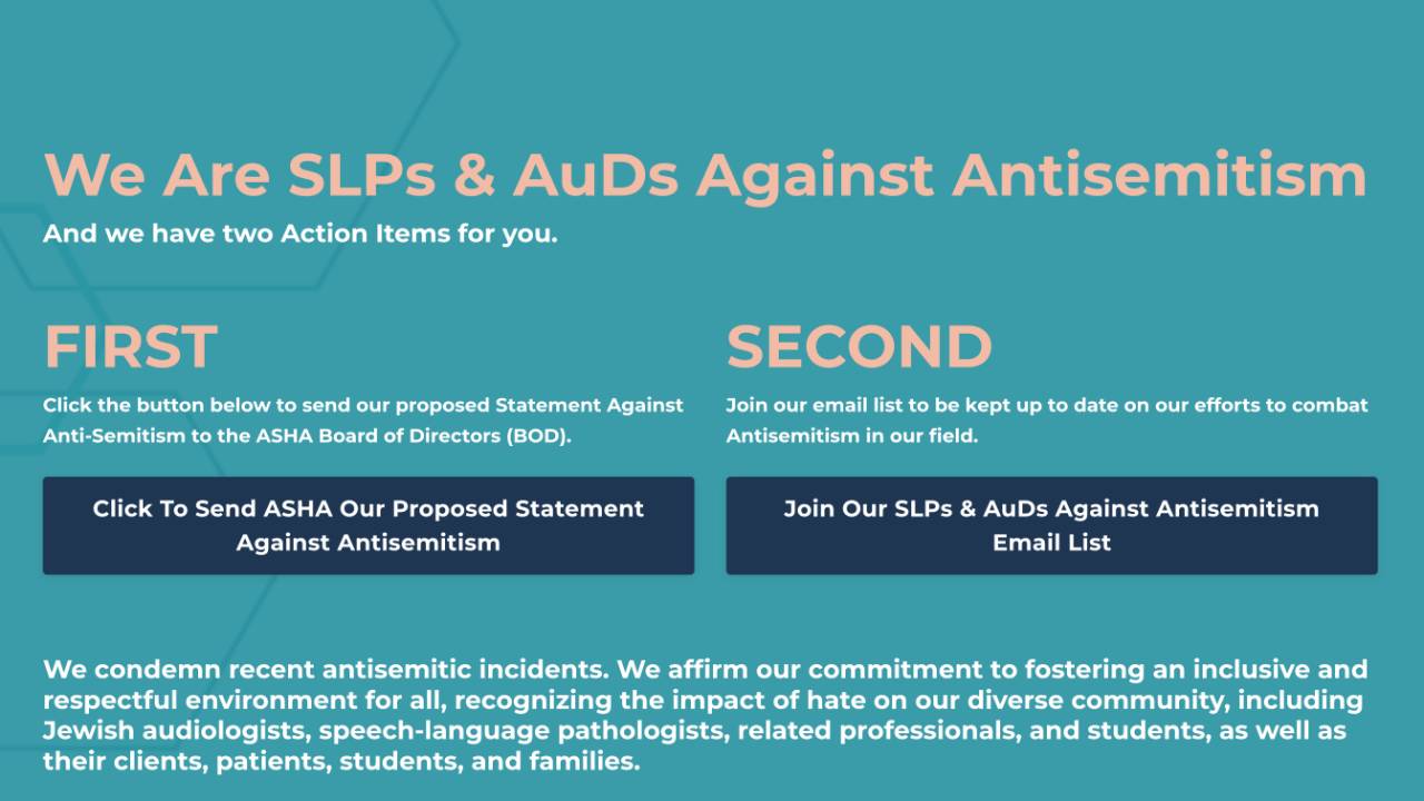 Judaism & Antisemitism INFO PAGE FOR SLPs & AuDs
