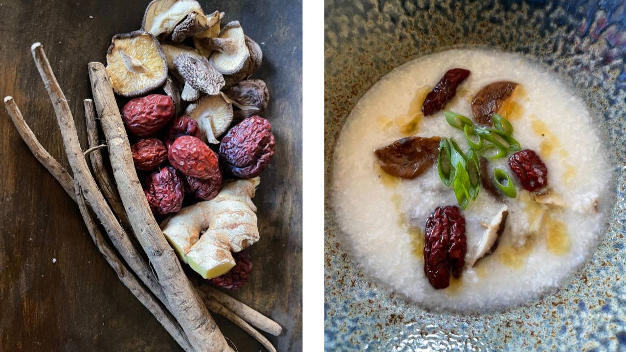 Jook (Congee) with Jujube, Burdock & Shiitake Mushrooms
