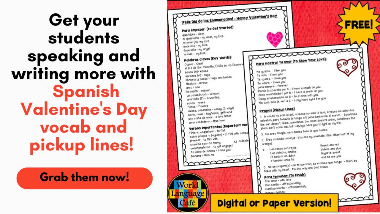 Spanish Opt-In Spanish Valentines Vocab