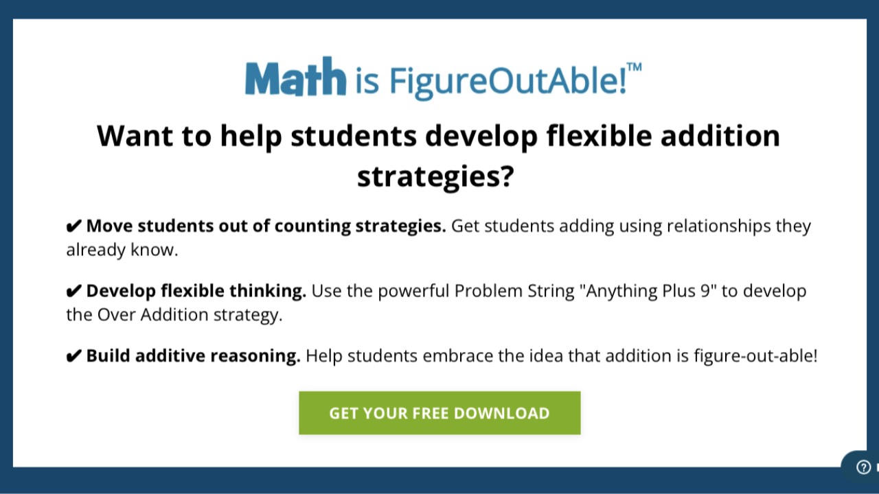 Free Guide to the Over/Under Addition Strategy