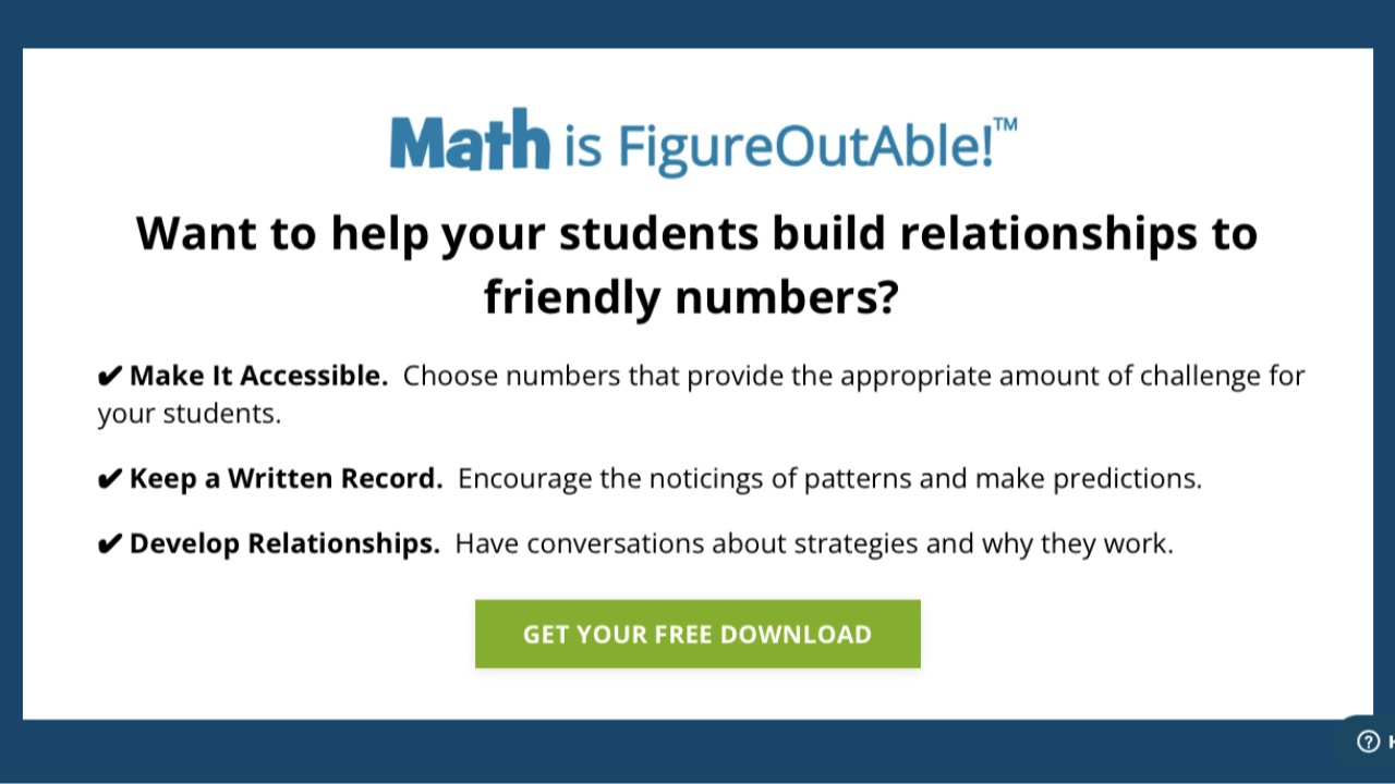 Want to help your students build relationships to friendly numbers?