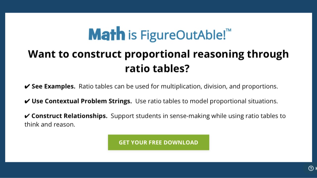 All About Ratio Tables & How to Construct Proportional Reasoning