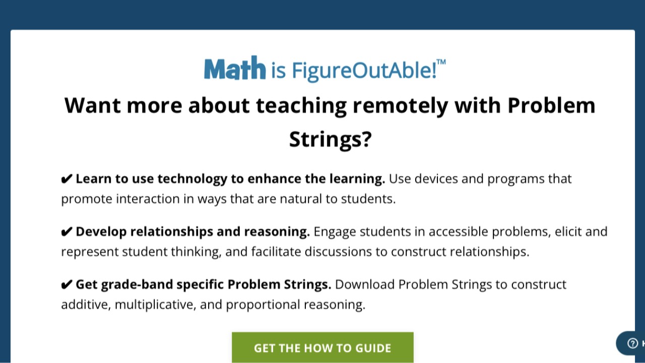 How to Teach Remotely with Problem Strings