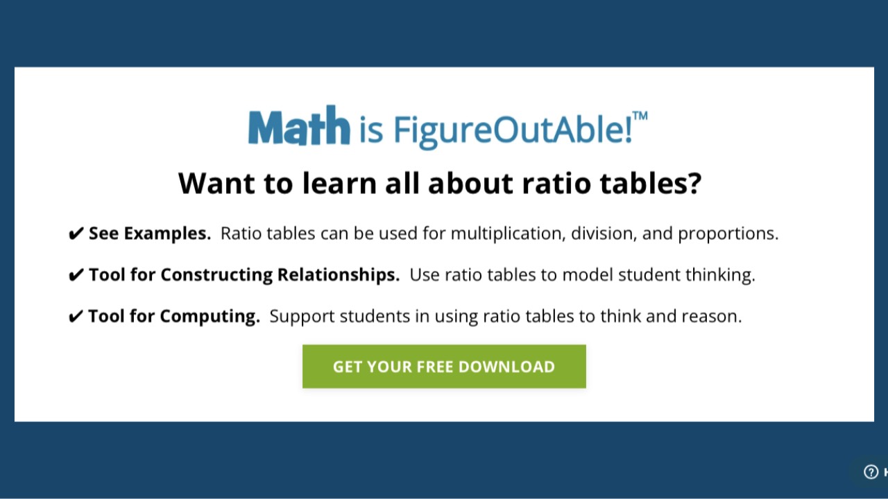 All About Ratio Tables