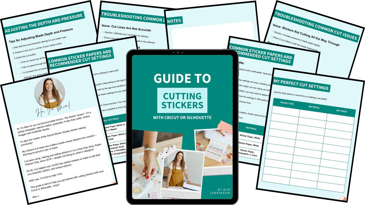 Free Guide to Cutting Stickers by Mim Jenkinson