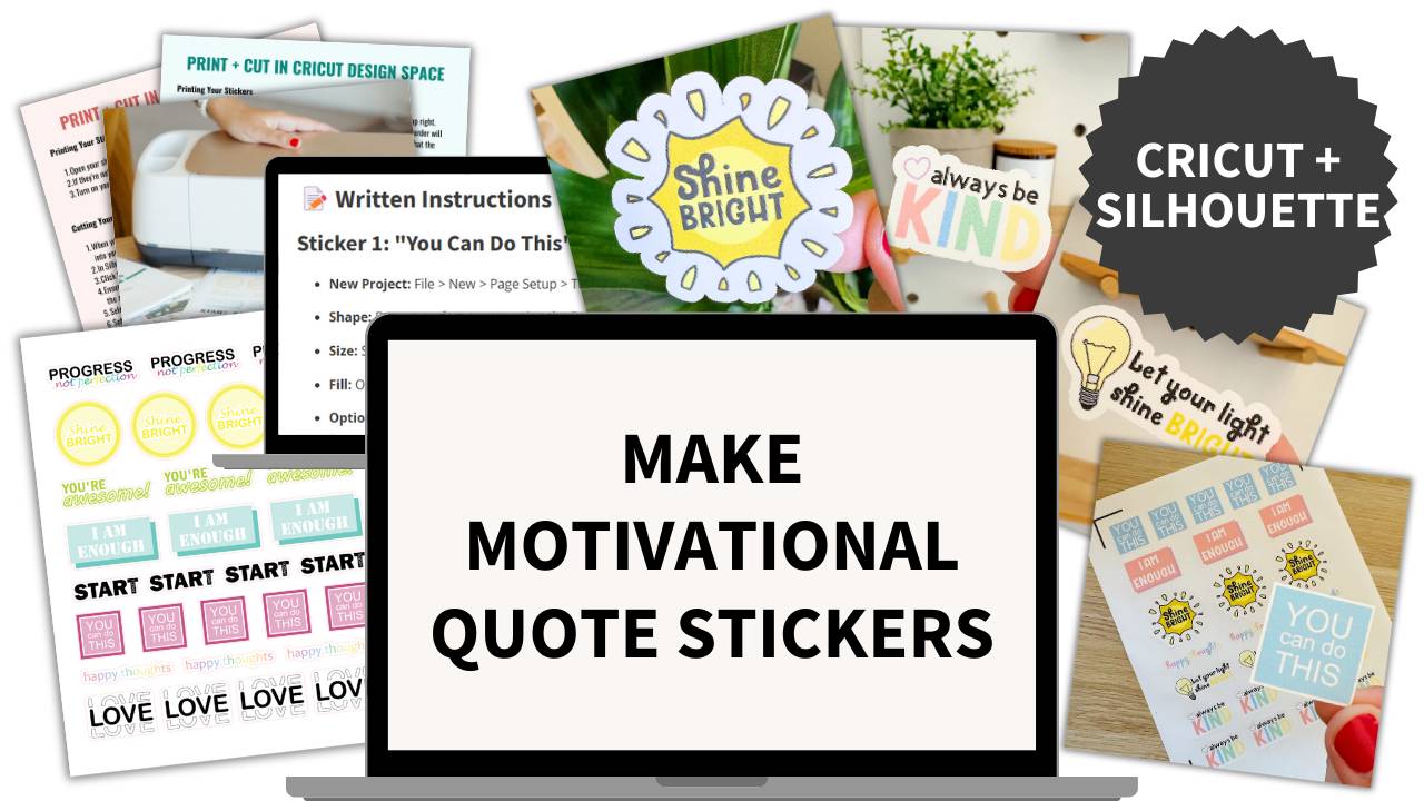 Shop: Micro-Course: Make Motivational Quote Stickers