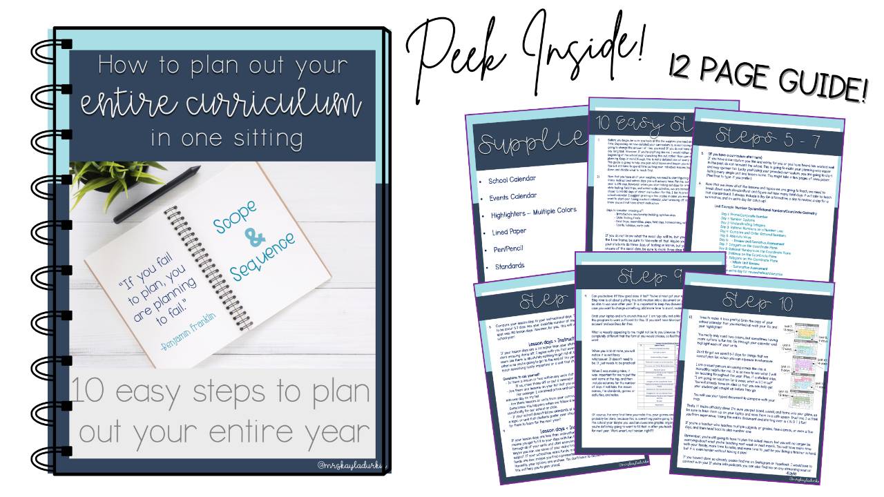 10 Easy Steps to Map Out Your Curriculum in One Sitting