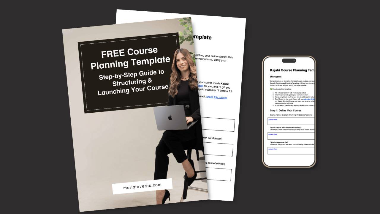 FREE Course Planning Template – Step-by-Step Kajabi Course Planner