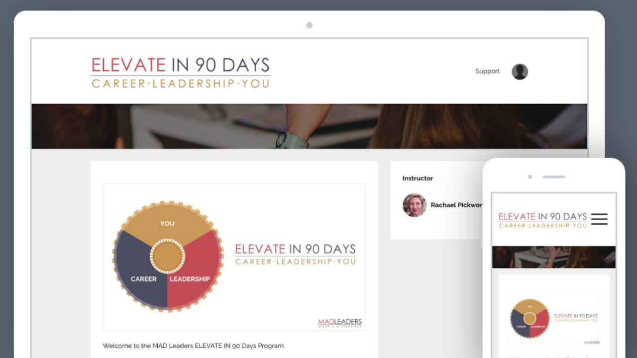 Home page - Elevate in 90 days leadership program - Rachael Pickworth