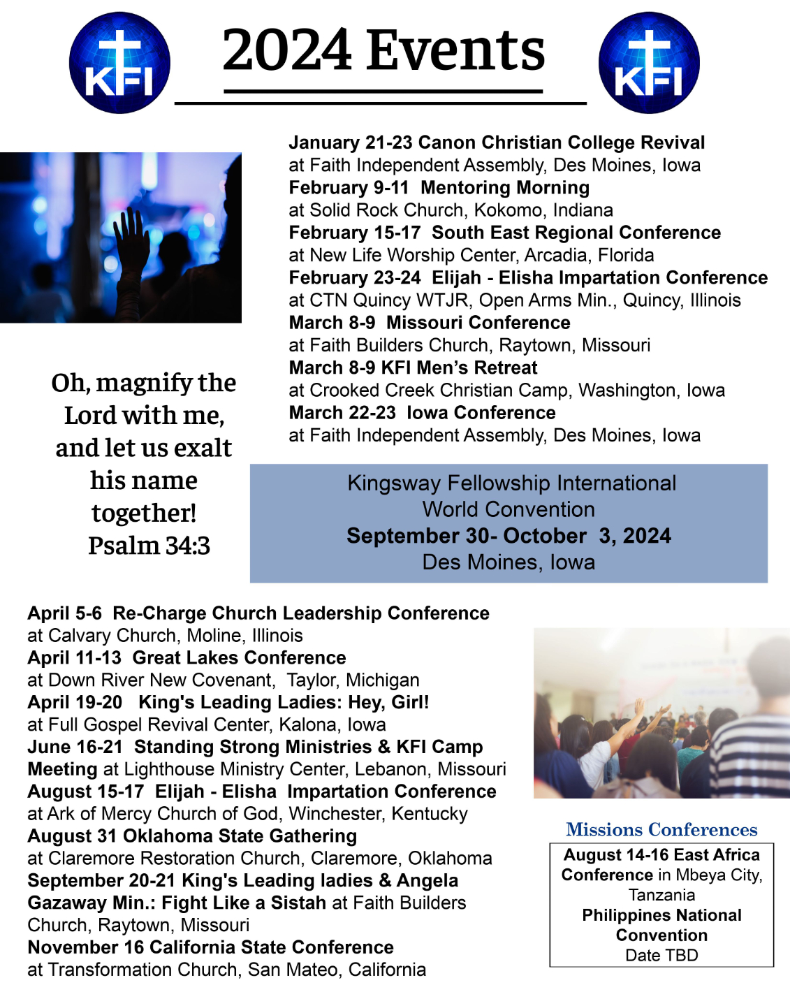 Events | Kingsway Fellowship International (KFI)