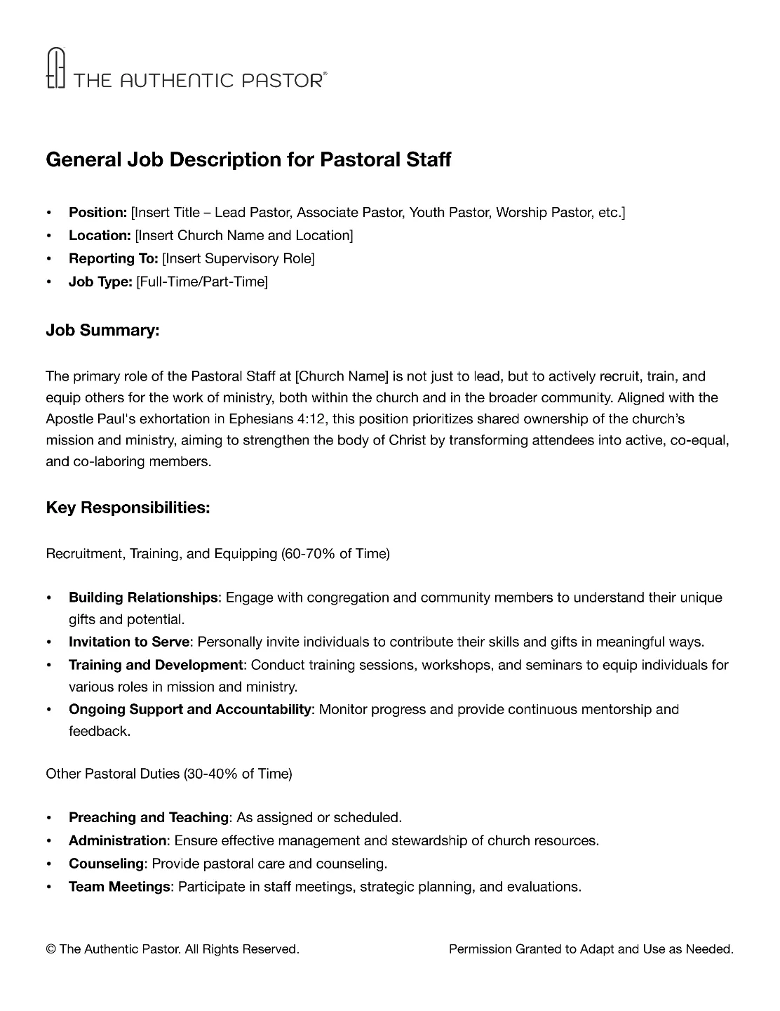 The Authentic Pastor | WholeCare™ | Revitalized Ministry for Leaders