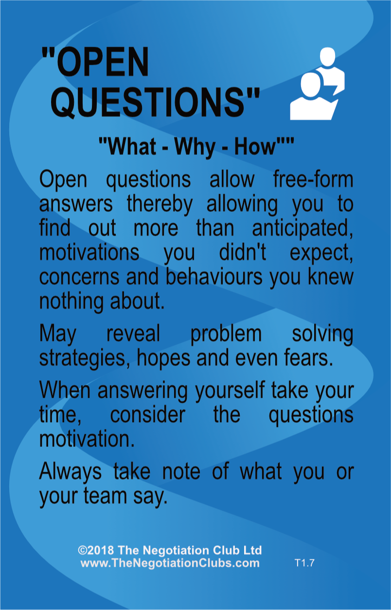 Negotiation Tactic | How to use OPEN Questions | The Negotiation Club