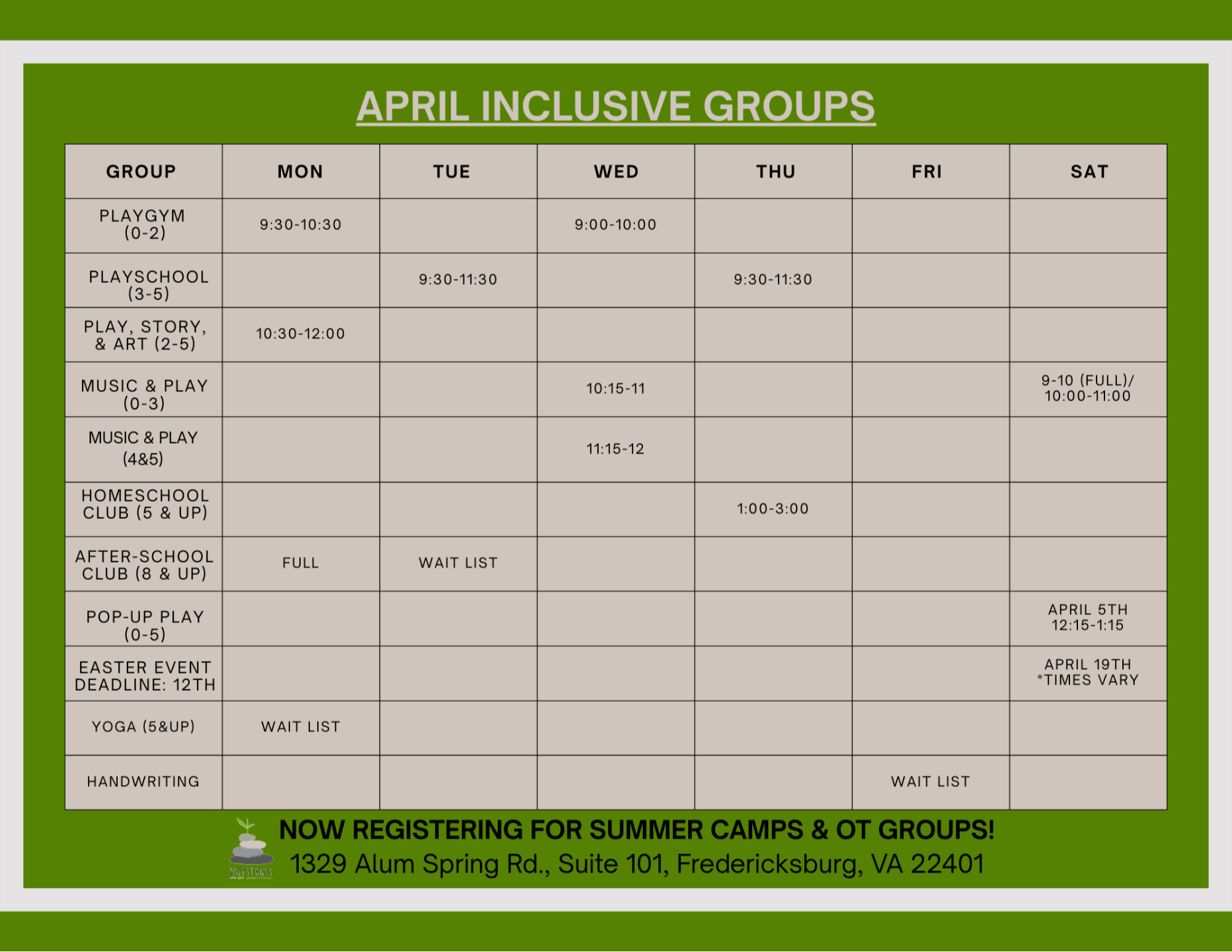 Milestones Play Gym & Pediatric Therapy