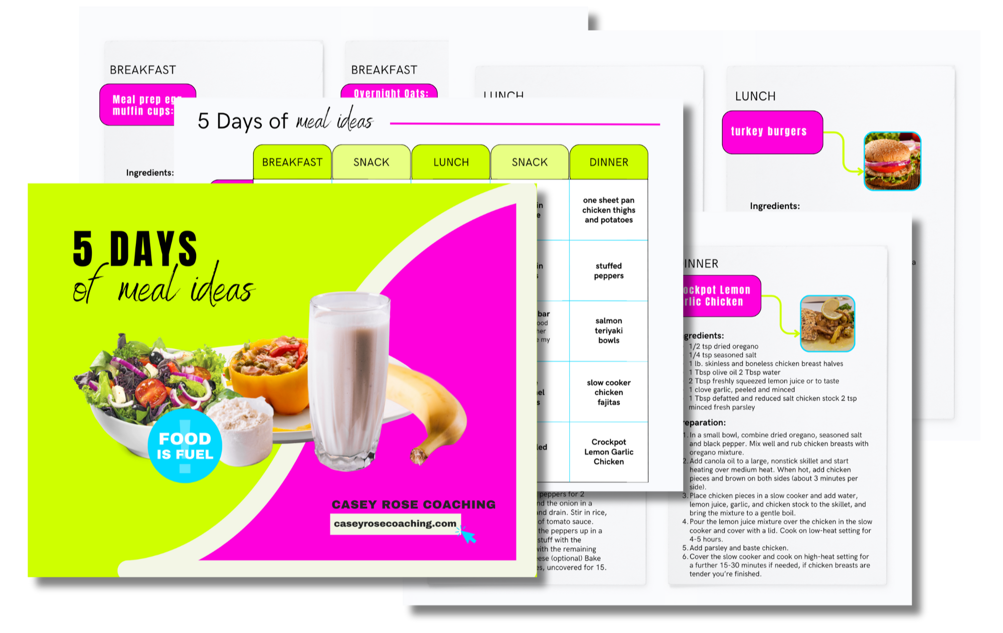 5 Days Of Meal Ideas TY