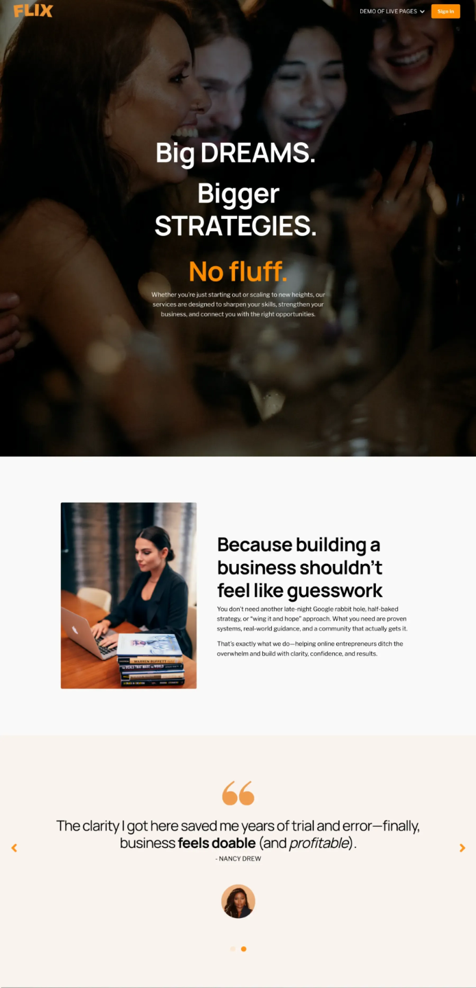 Kajabi Template | Flix Website Theme for Memberships