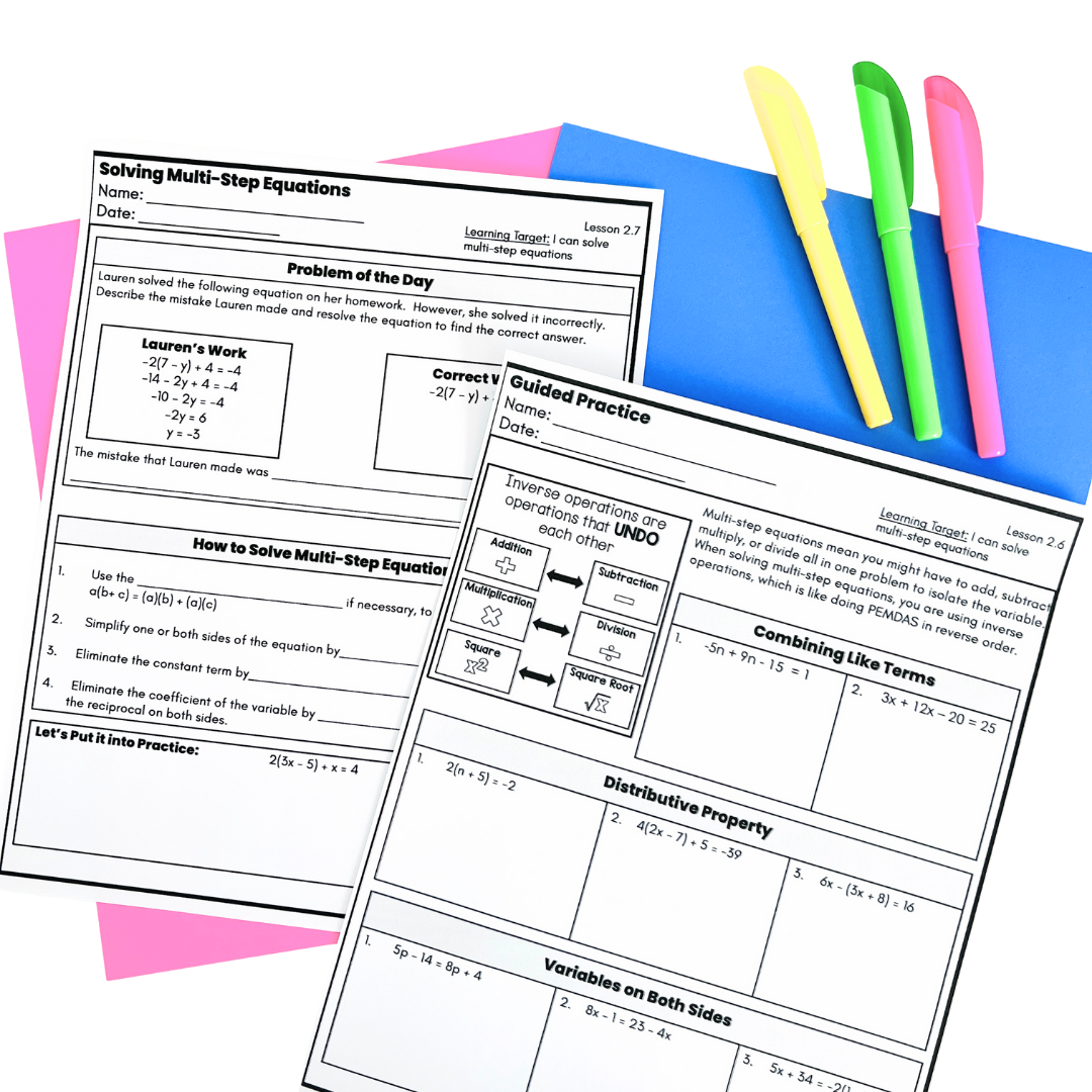how to structure math notes