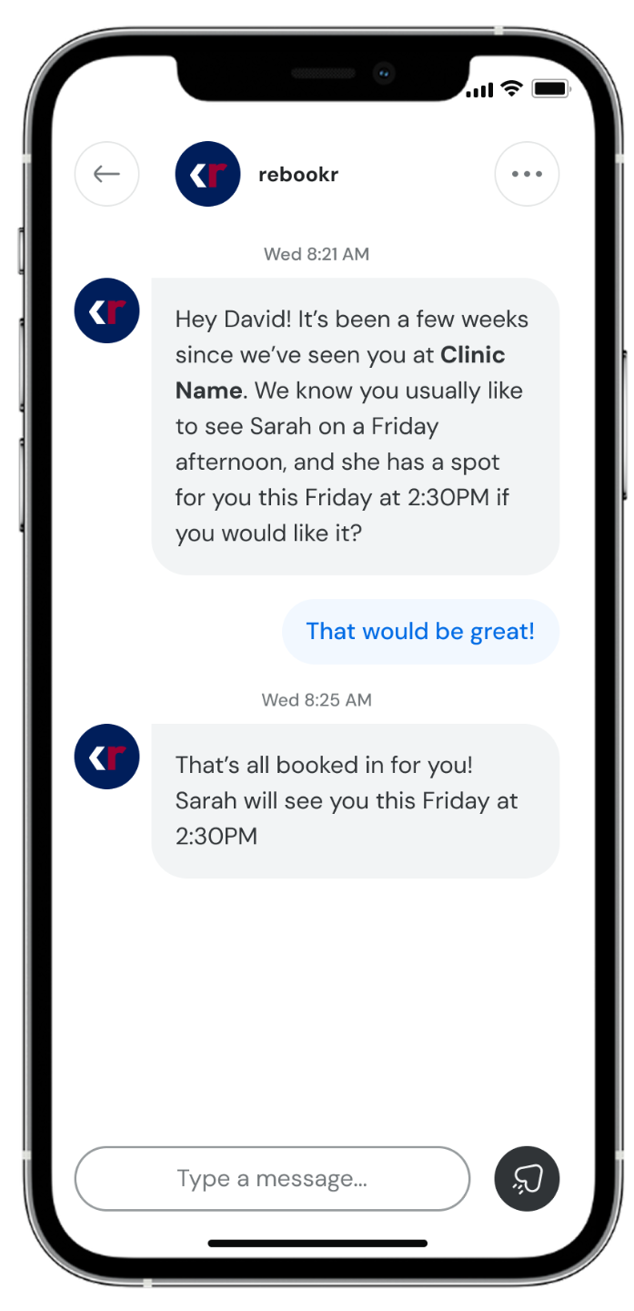 rebookr - Built by clinicians for clinics