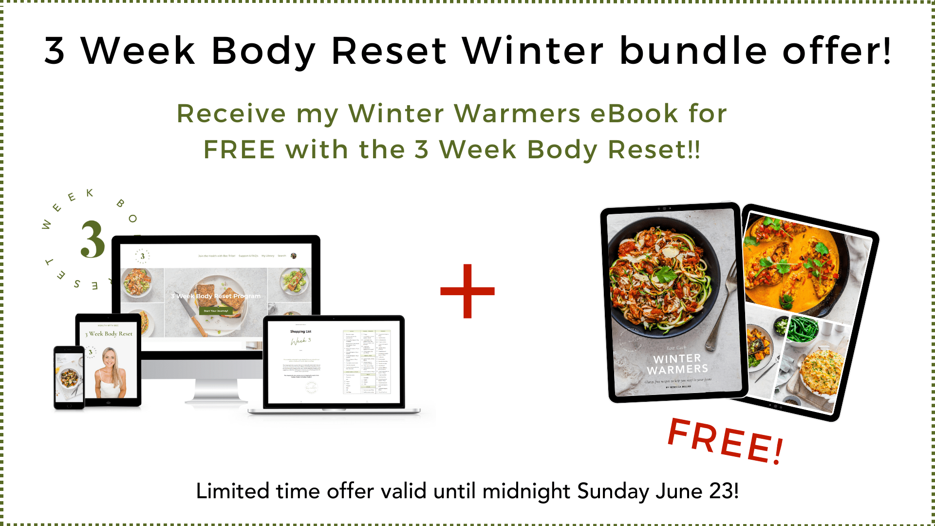 3 Week Body Reset - Low Carb Weight Loss Plan