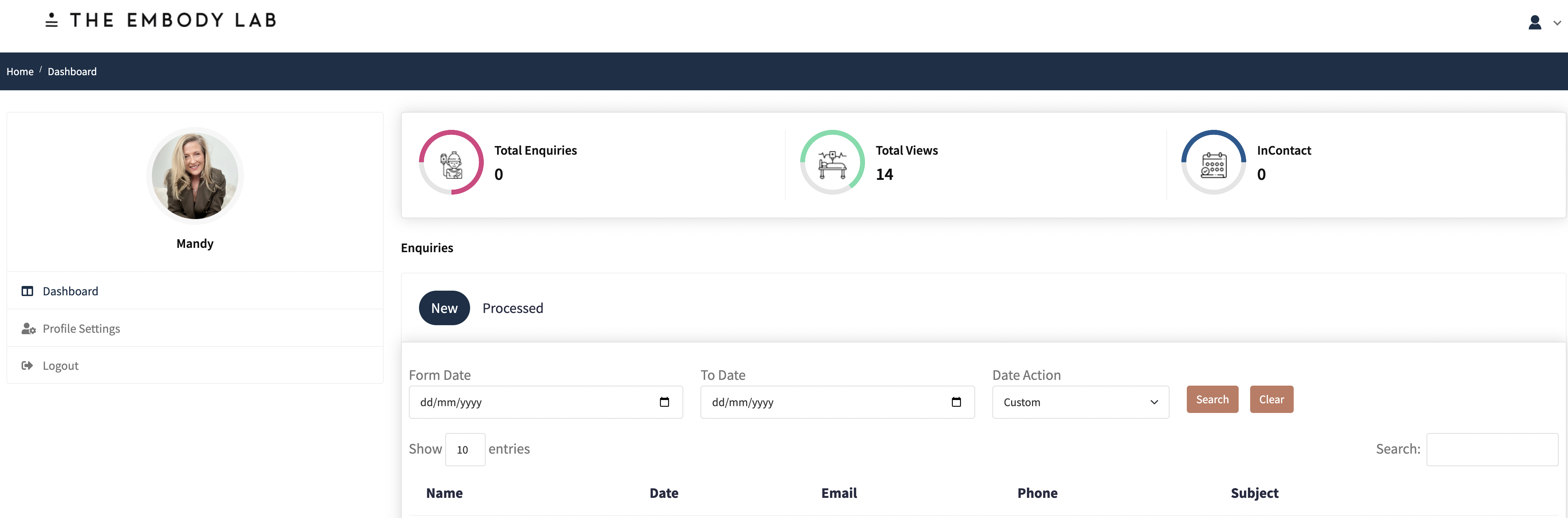 Your therapist dashboard explained – THE EMBODY LAB