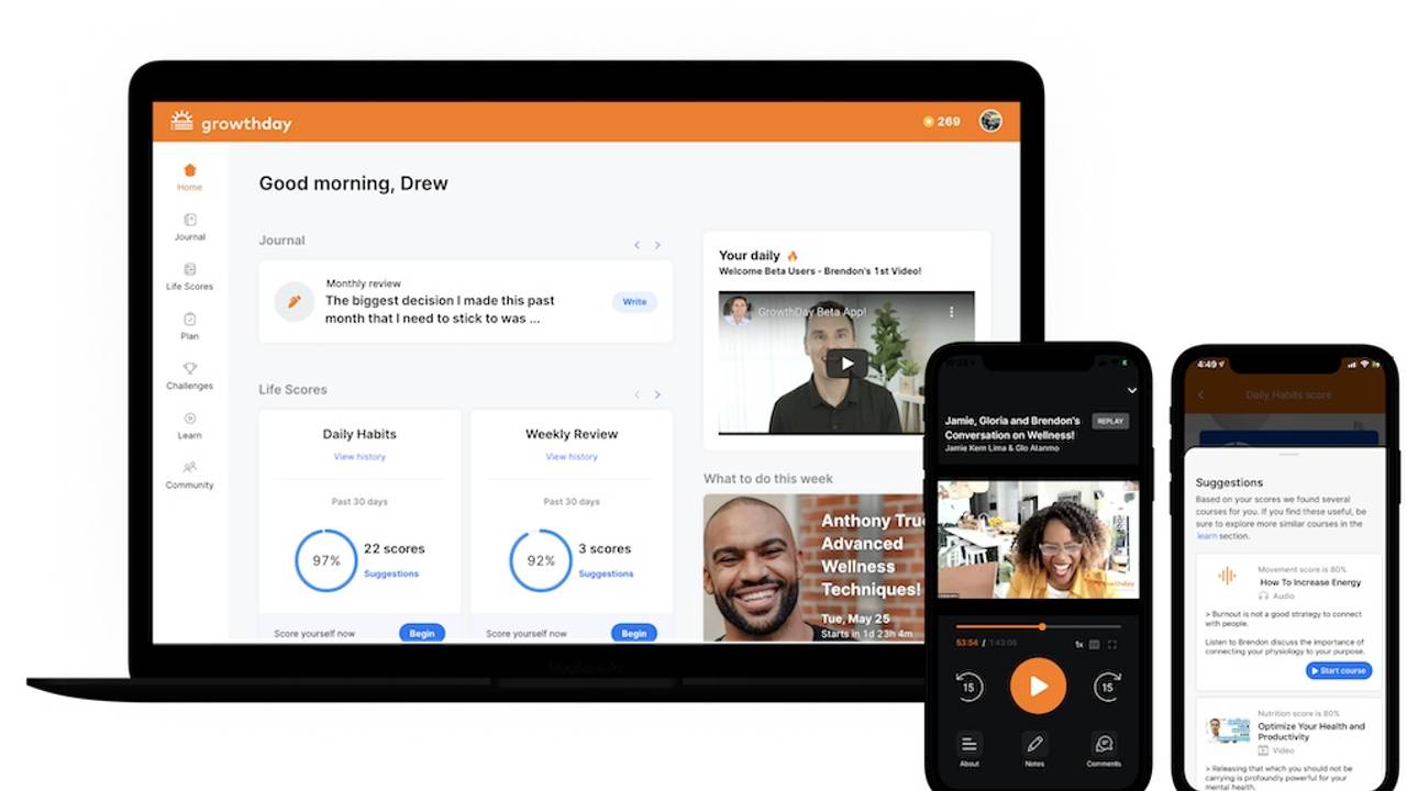 Personal Development App | GrowthDay | Brendon Burchard