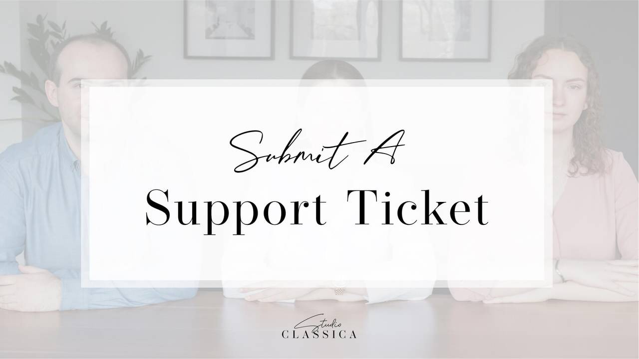 Template Support | Studio Classica - Kajabi Template Shop