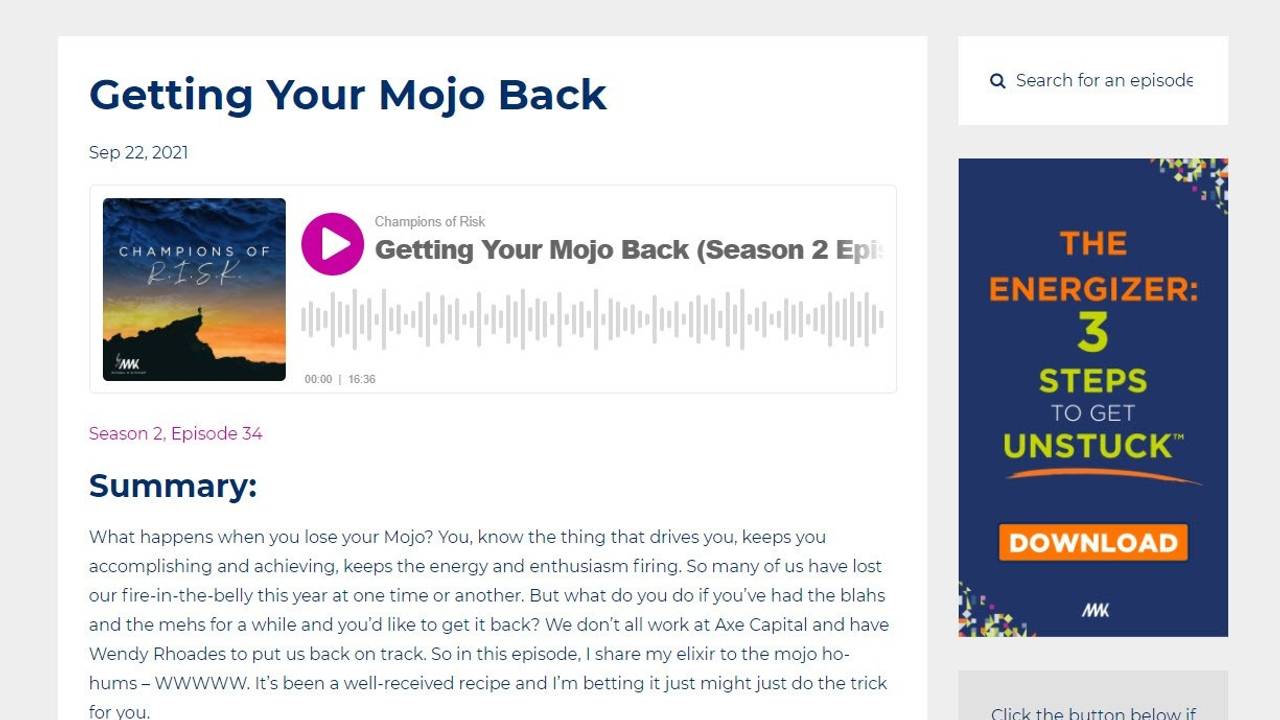 Getting Your Mojo Back