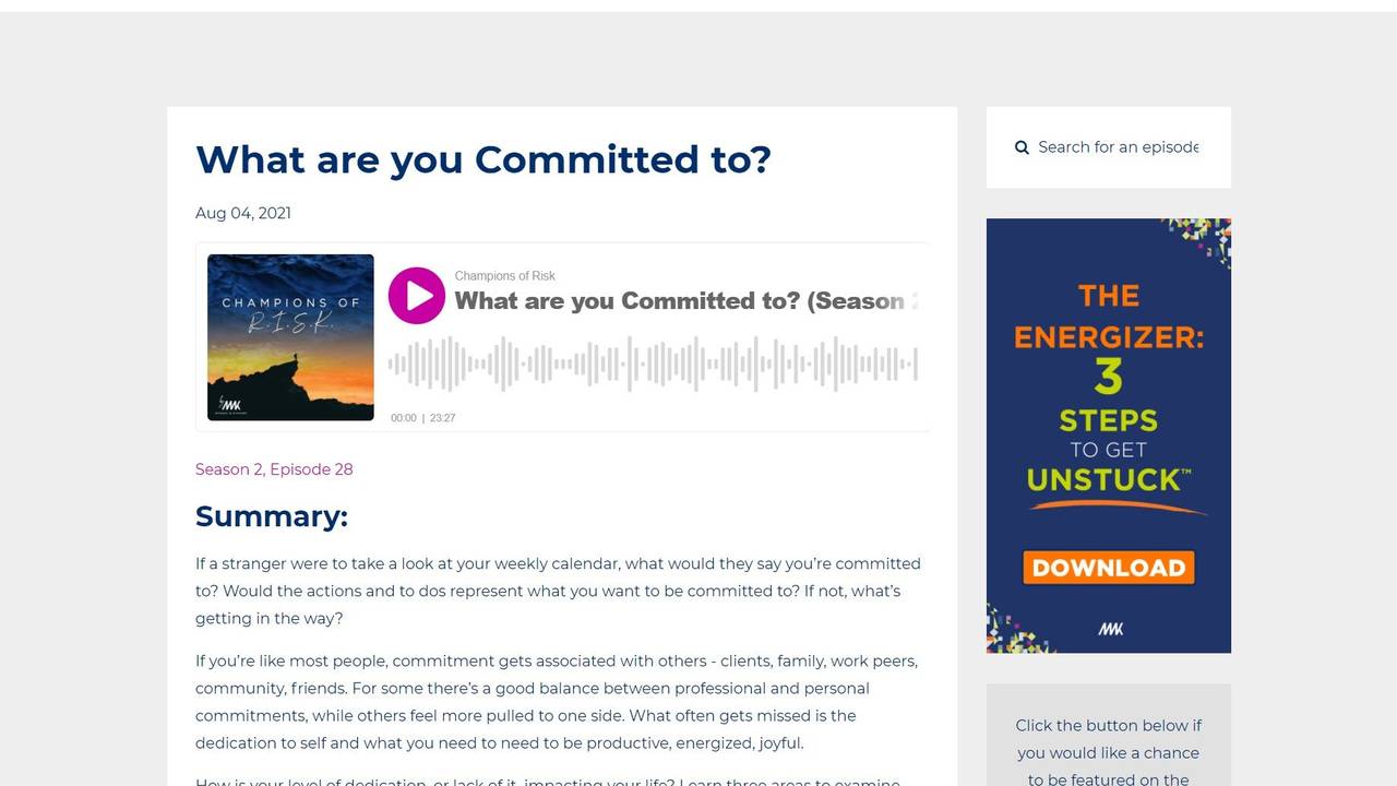 What are you Committed to? | Michael W Kithcart