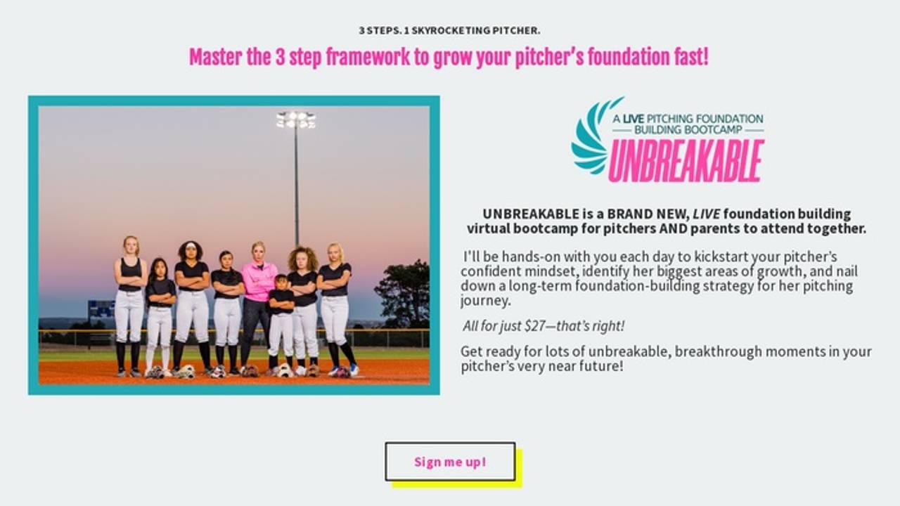 Pitching Angel - Unbreakable Bootcamp