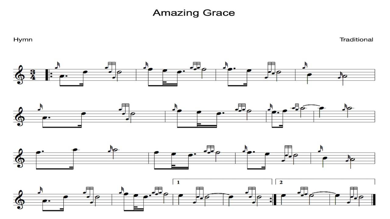 Amazing Grace Sheet Music Bagpipes
