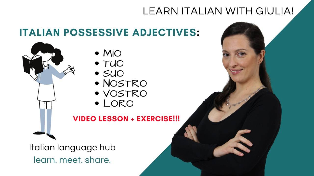 Free flashcard on Italian possessive adjectives