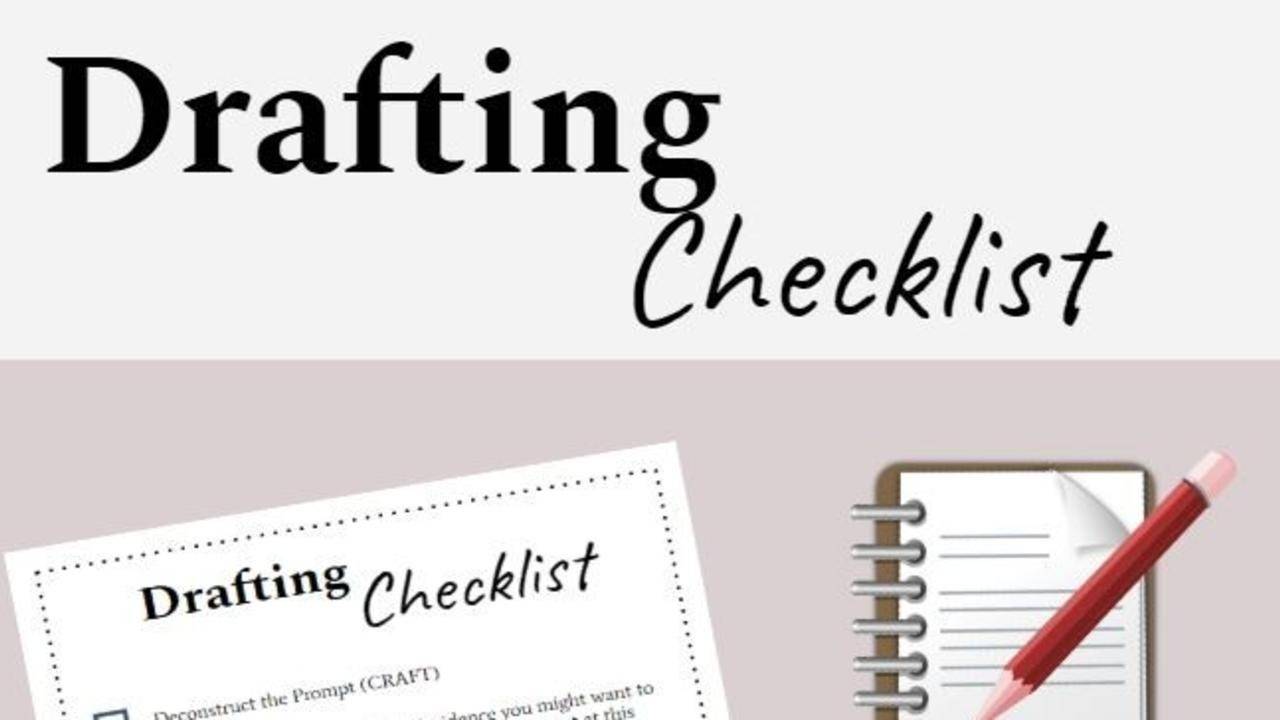 Writing checklist to help students to draft a full, cohesive paper