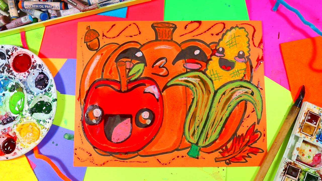 FREE Autumn Fall Harvest Art Lesson and Lesson Plan for Teachers