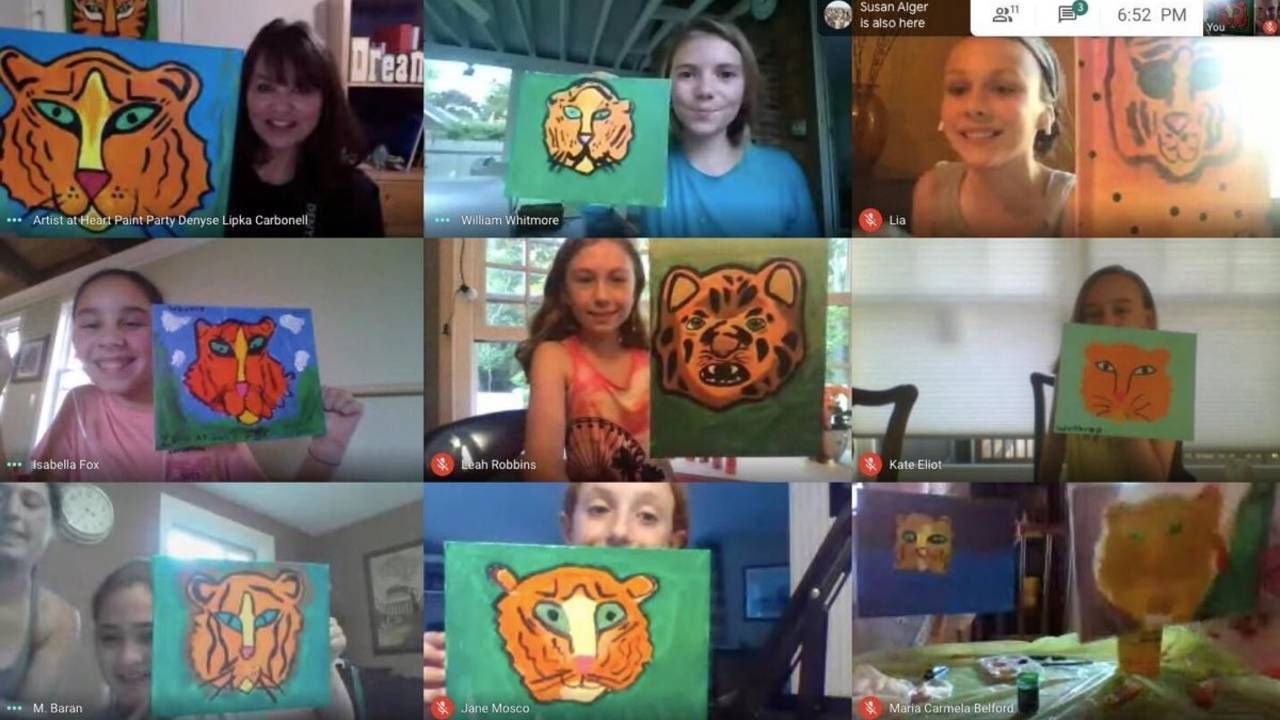 Virtual Art Party for Groups! School Group Art Events.