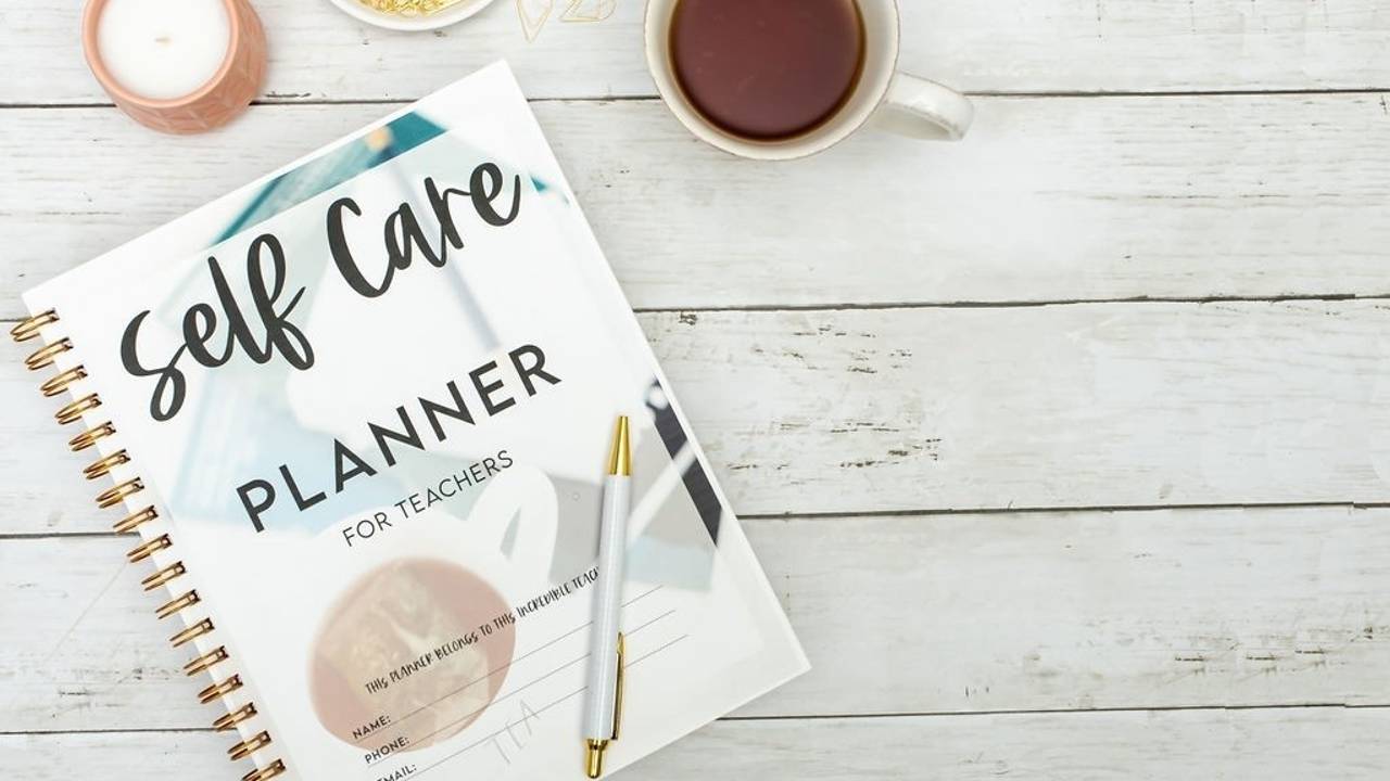 Teacher Planner Self Care Strategies Coil-Bound