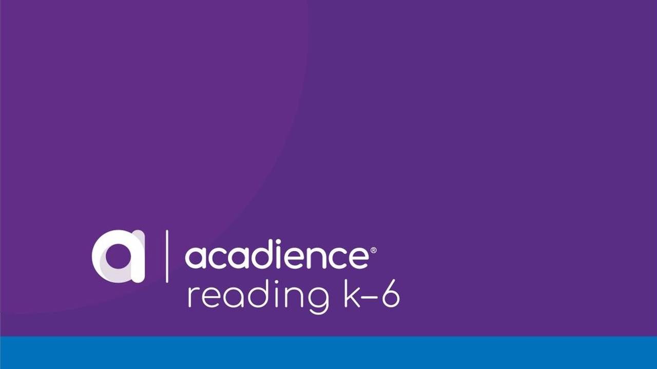 Acadience Reading K-6 Essential Workshop