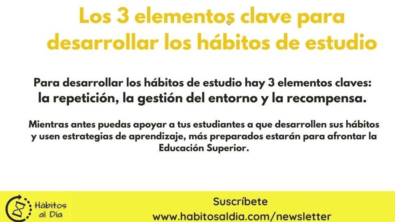 Los 3 elementos clave para desarrollar los hábitos de estudio