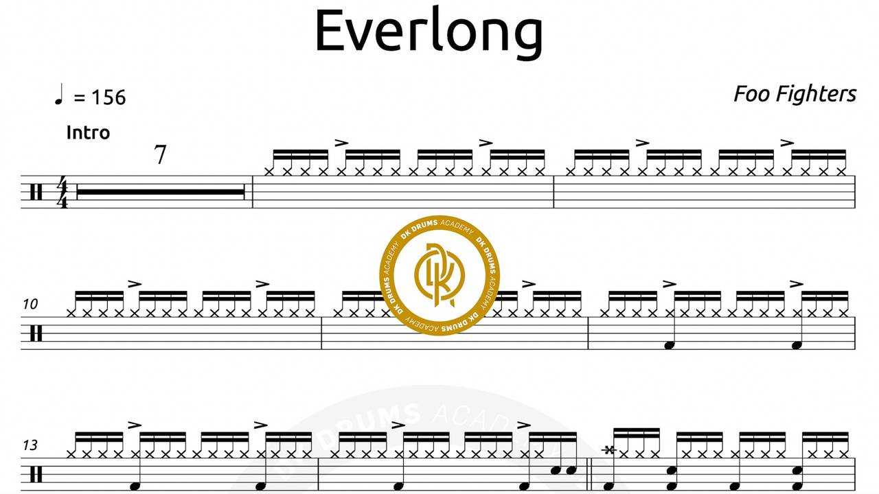 foo fighters - everlong drum transcription free