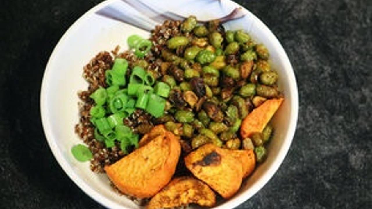 Edamame Sweet Potato Buddha Bowl