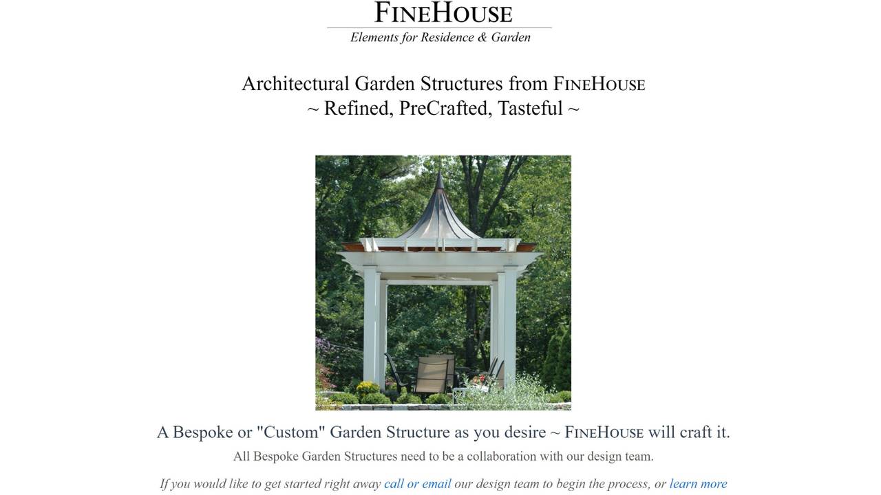 Garden Structure Designs including Pergolas, Pavilions & Trellis