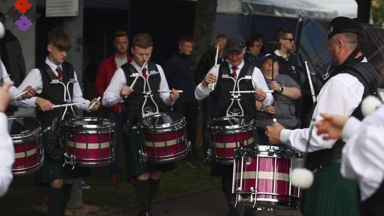SLOT Pipe Band Drum Corps led by Stephen Creighton
