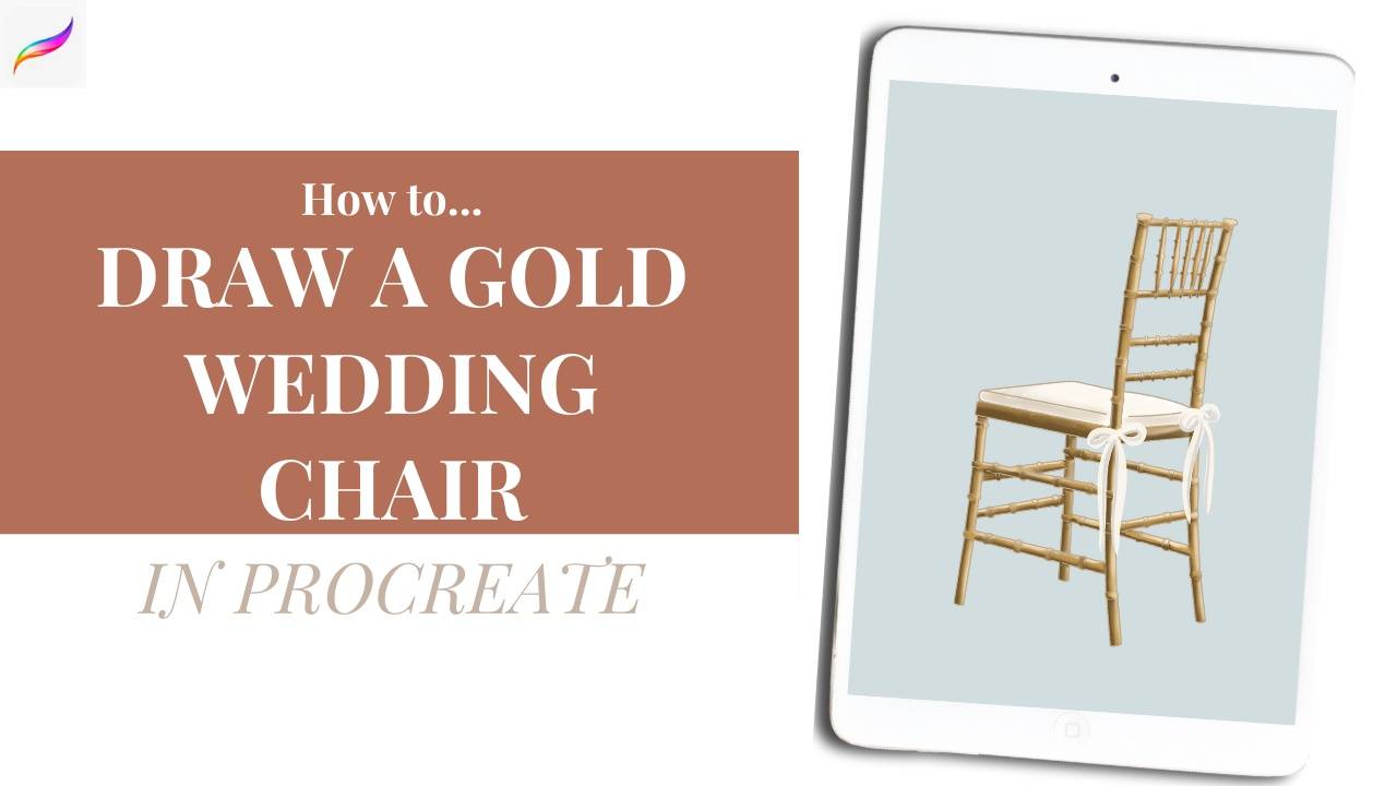 How to draw a gold metal wedding chair in Procreate
