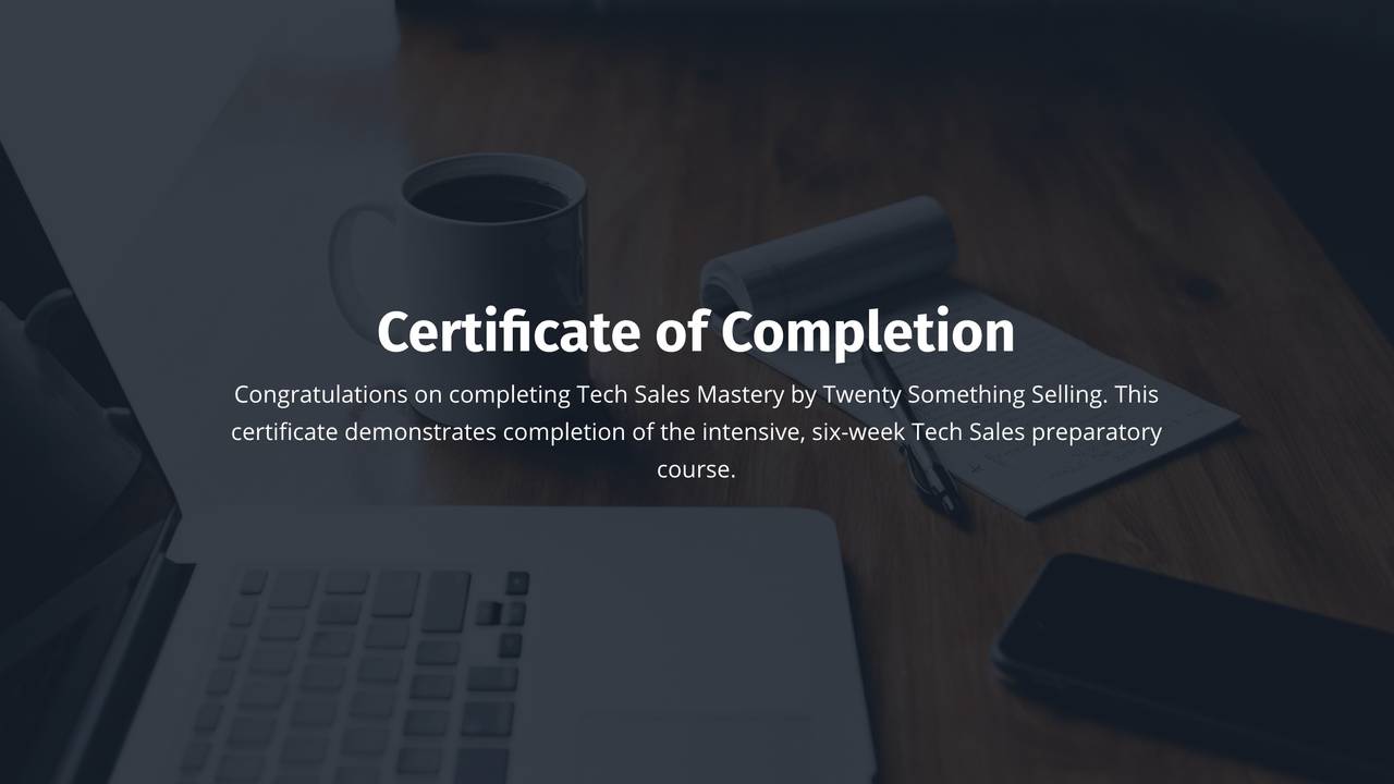 Tech Sales Mastery | Certificate of Completion