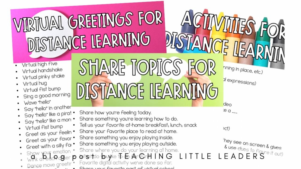 Virtual Morning Meeting Ideas for Distance Learning