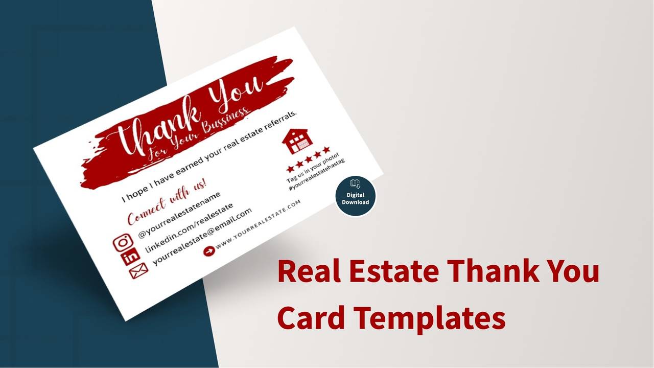 Real Estate Thank You Card Canva Templates
