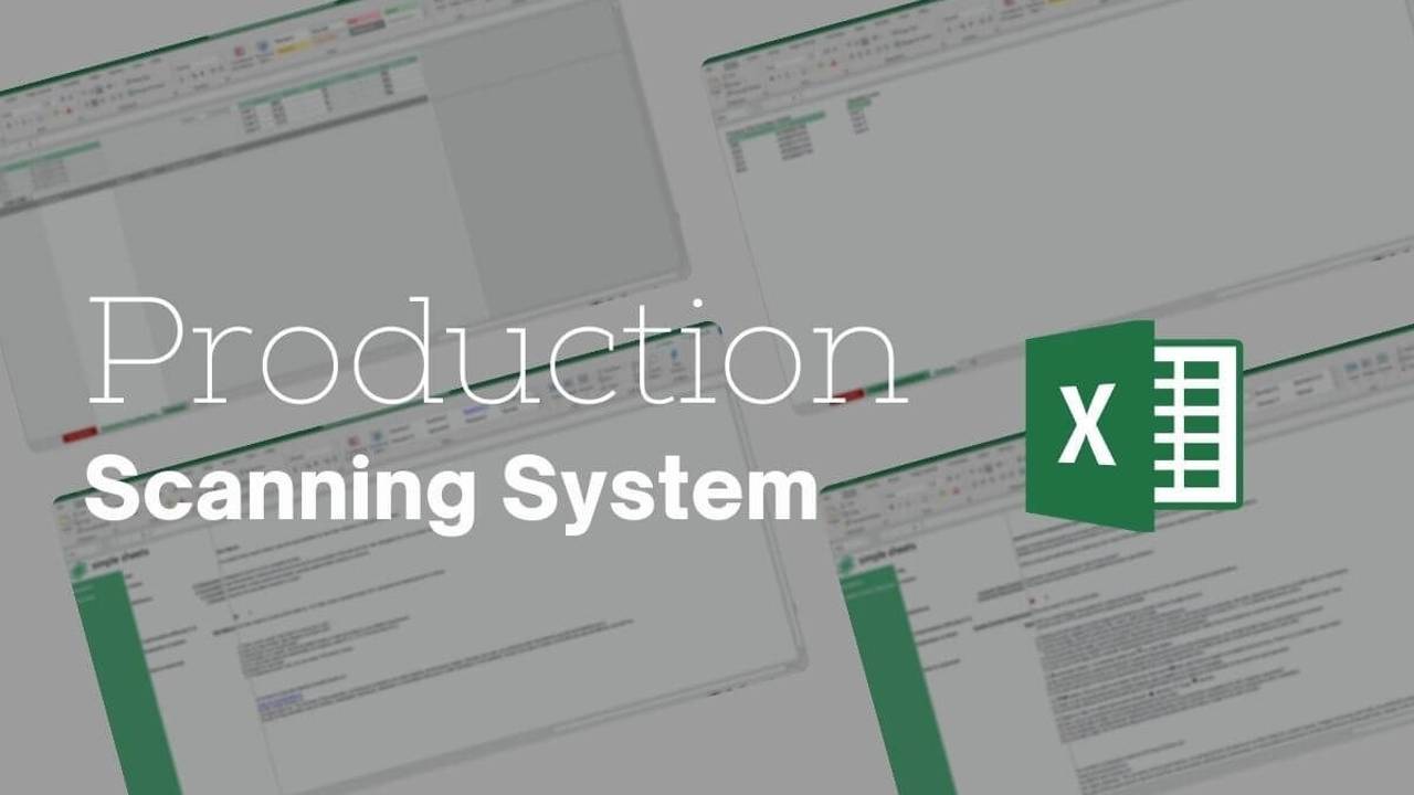 Production Scanning System Excel Template - Simple Sheets