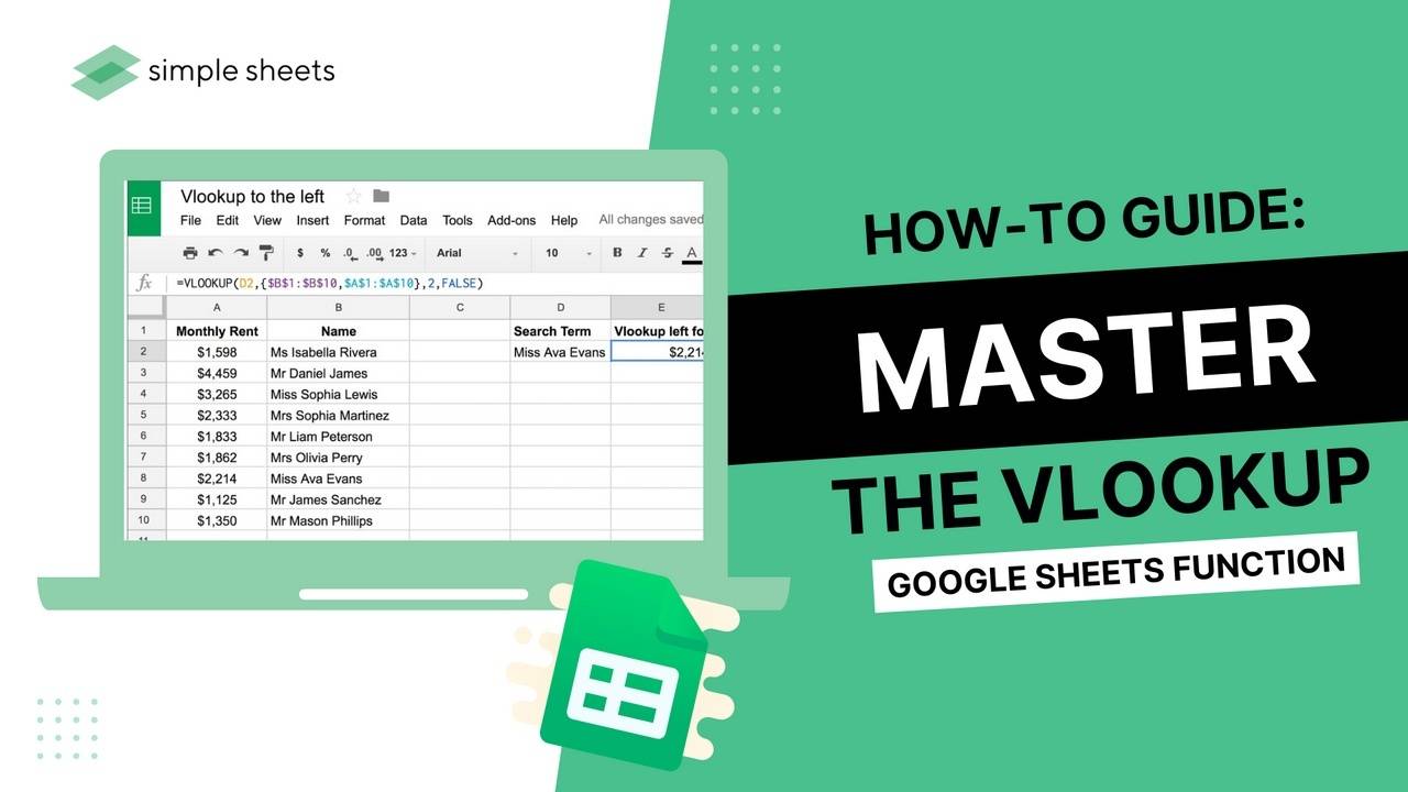 How-to Guide: Master the VLOOKUP Google Sheets Function