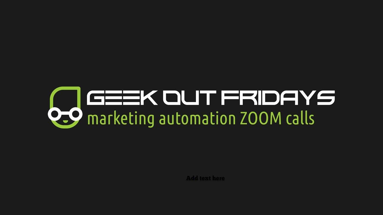 Registration Page for Geek Out Fridays