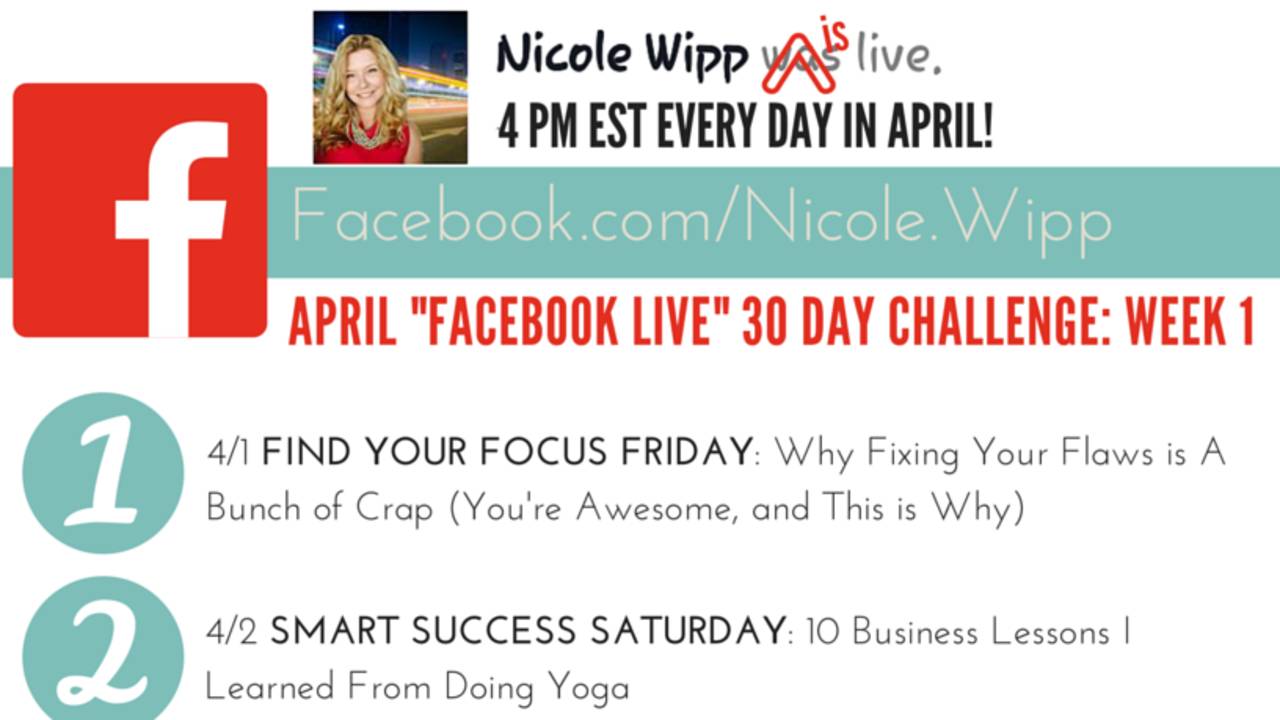 Facebook Live Challenge - Week 1 Schedule
