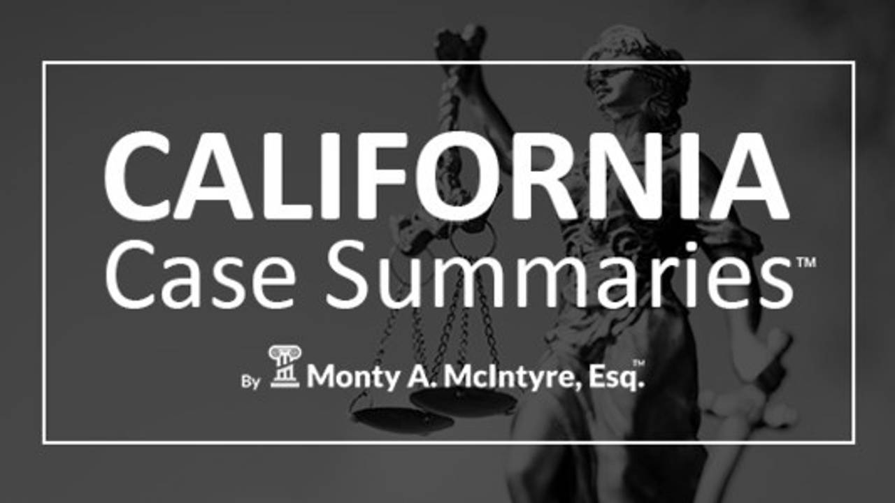 New CA Employment Case